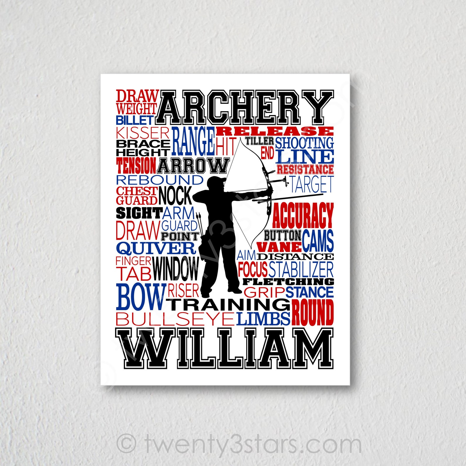 Archery Typography Poster Gift for Archer Archery Art Print - Etsy