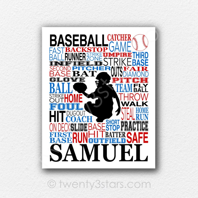 Baseball Words - Etsy