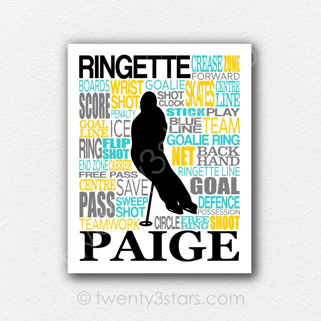 Ringette Team Art Print - Personalized Colors and Names - Etsy Canada