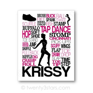 Tap Dance Typography Poster, Tap Dancer Art, Tap Dancer Gift, Tap ...