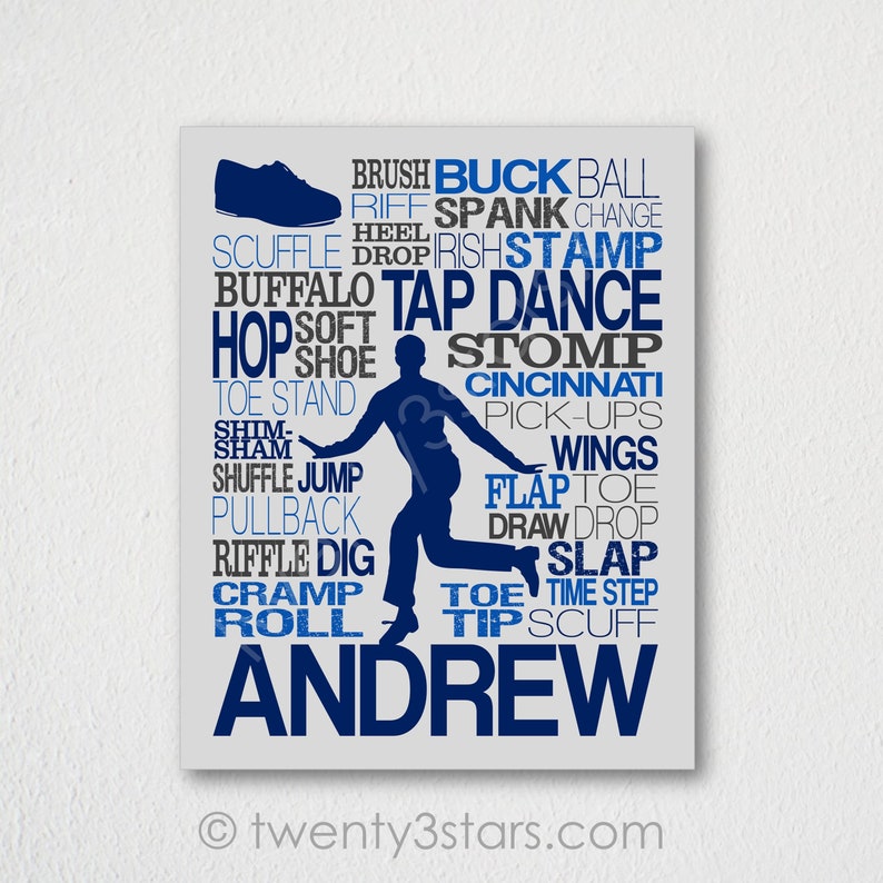 Men's Tap Dance Poster Boys Tap Dancer Art Men's Tap | Etsy