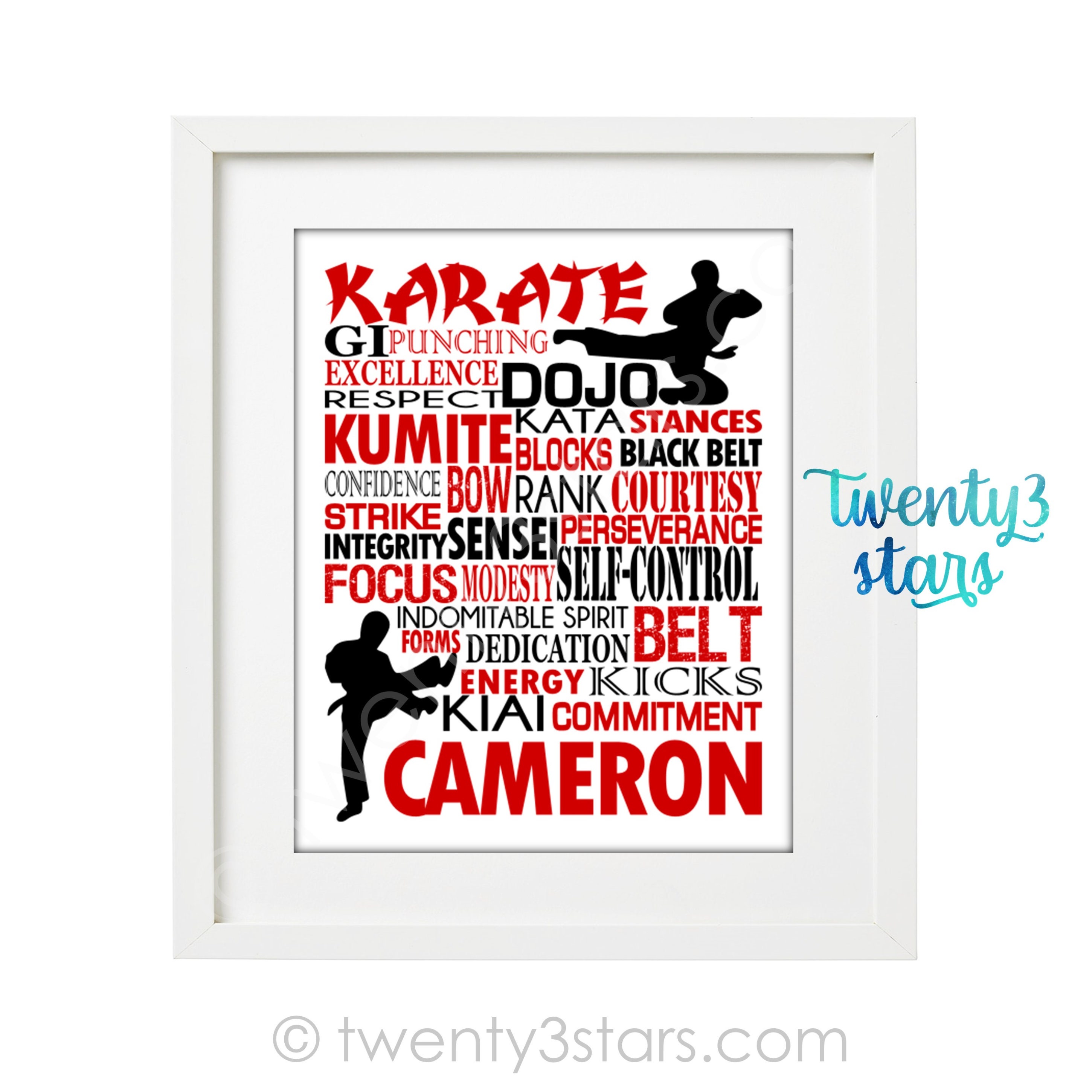 Karate Typography Poster Karate Gift Karate Coach Gift Gift | Etsy