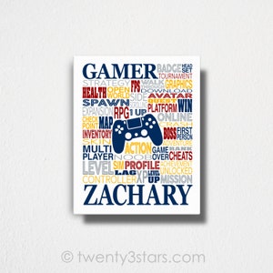 Gamer Typography Poster, Gamer Wall Art, Gaming Poster, Gamer Gift ...