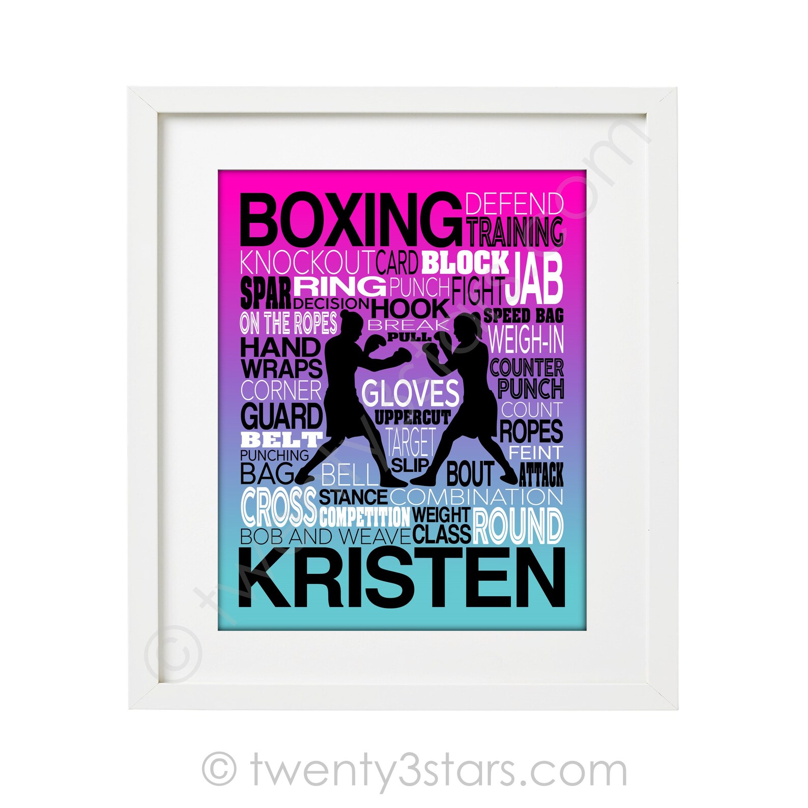 Custom Boxing Poster Boxing Typography Boxer Gift Gift for - Etsy