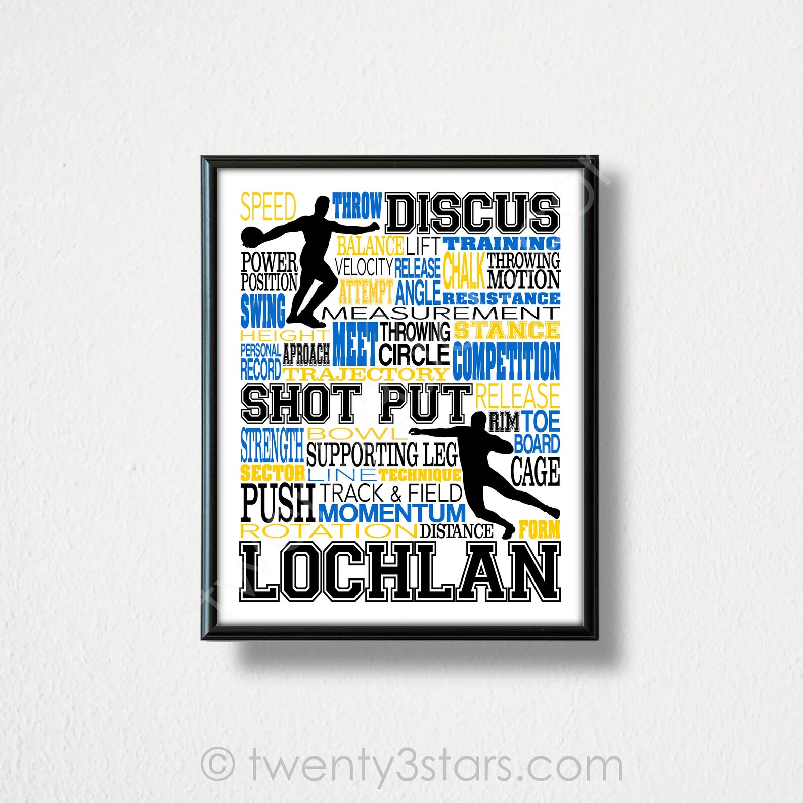 Boy's Discus Poster Track and Field Art Track Team - Etsy