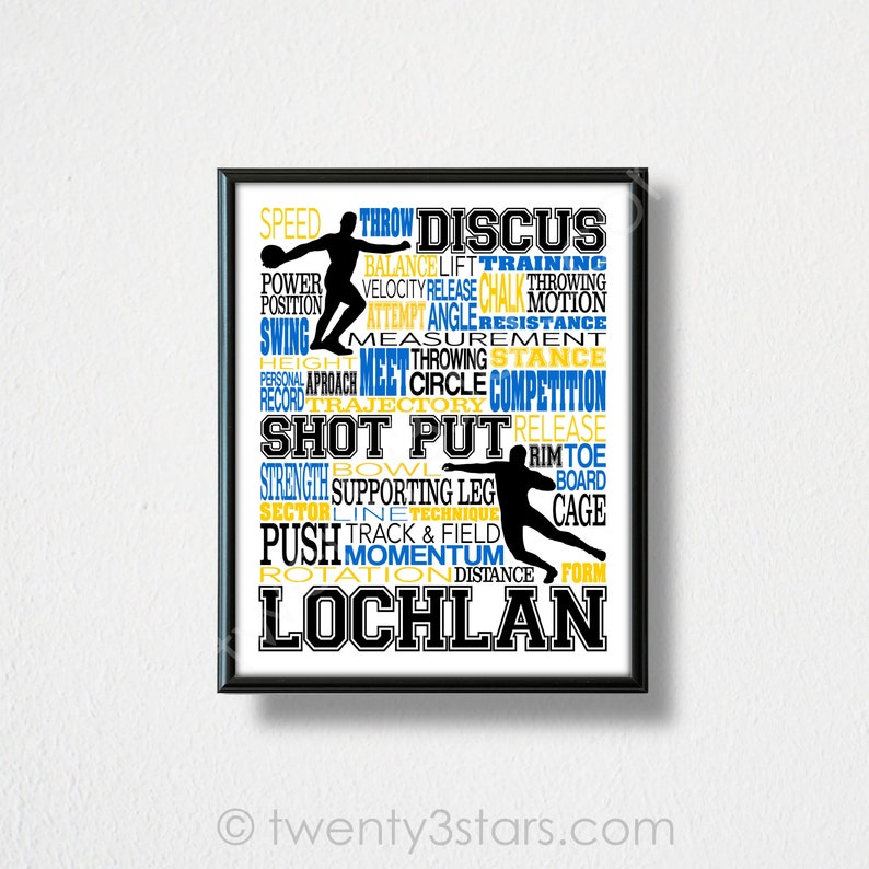 Boy's Discus Poster Track and Field Art Track Team - Etsy