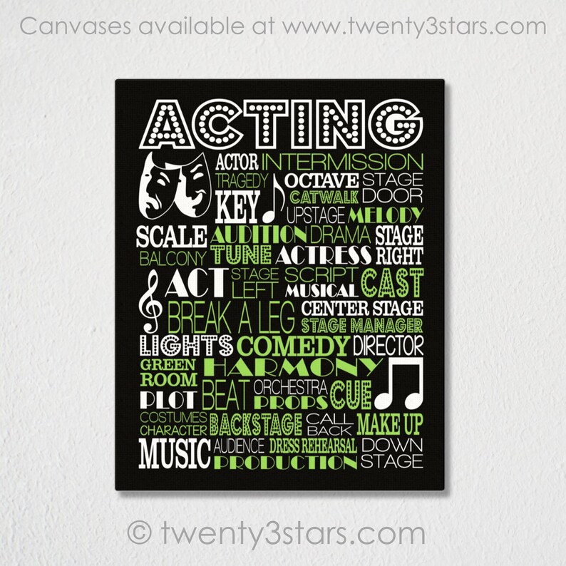 Acting Word Art Acting Terms Art Actress Gift Actor Gift | Etsy