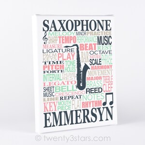 Saxophone Typography Poster, Gift for Saxophone Player, Saxophone ...