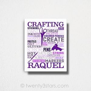 Crafter Typography Poster, Crafting Gift, Craft Artist Gift, Craft Room ...