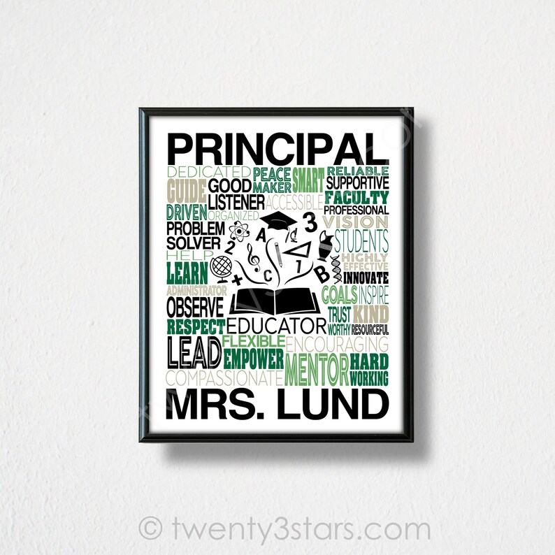 Personalized Principal Poster Educator Gift Gift for School - Etsy