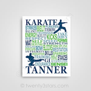 Custom Karate Word Art Print: Martial Arts Gift - Etsy