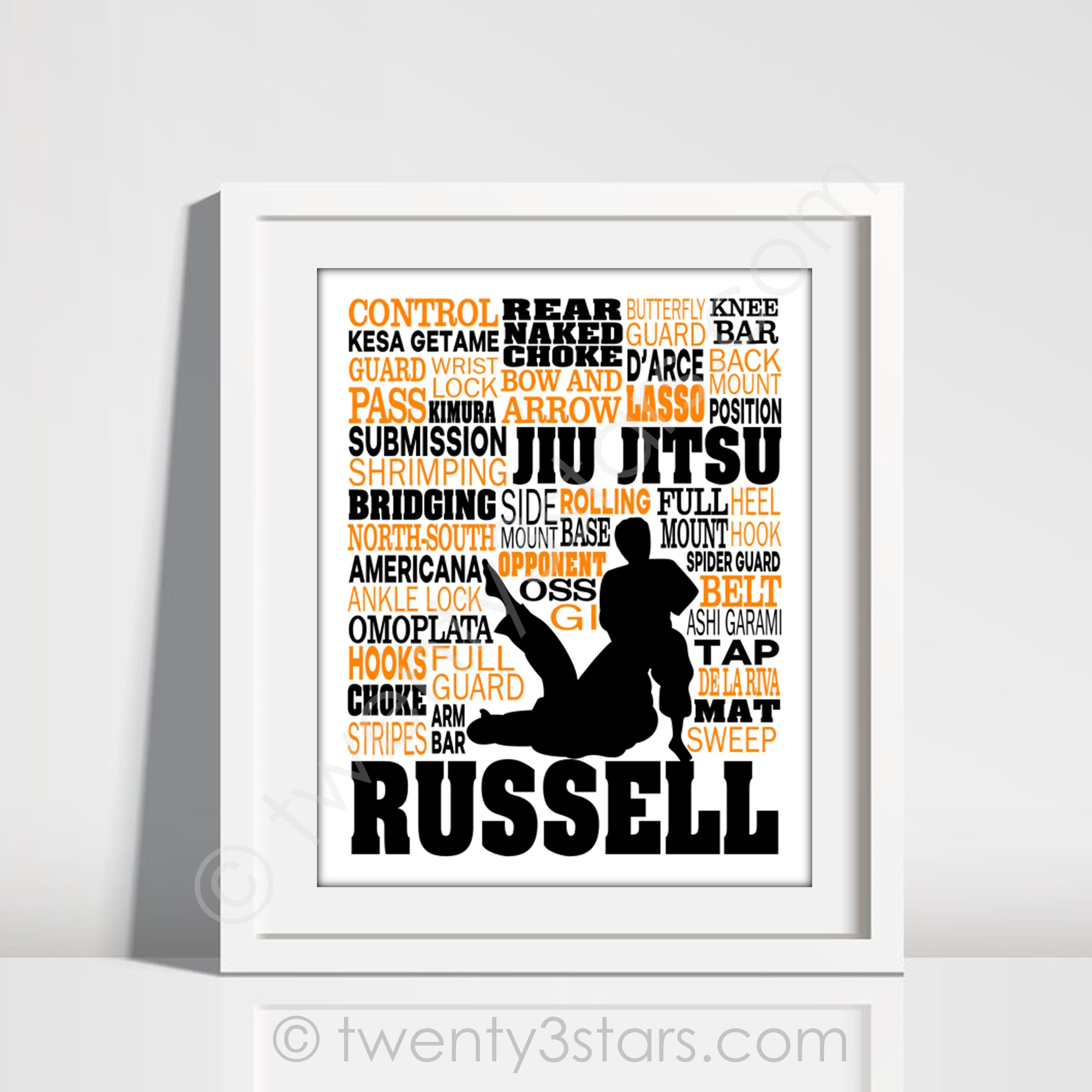 Jiu Jitsu Word Art Jiu Jitsu Gift Gift for Martial Artist | Etsy