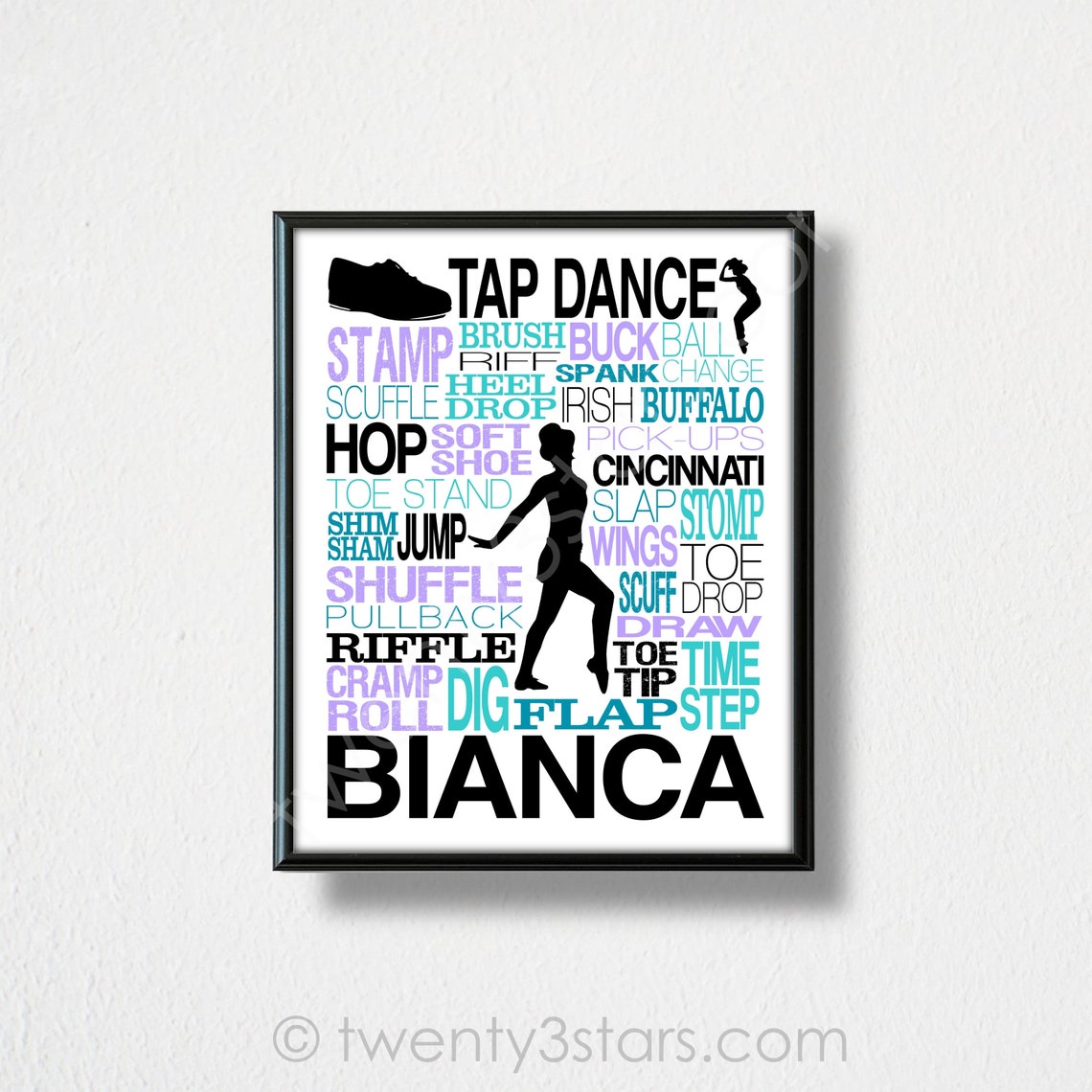 Tap Dance Typography Poster Tap Dancer Art Tap Dancer Gift - Etsy