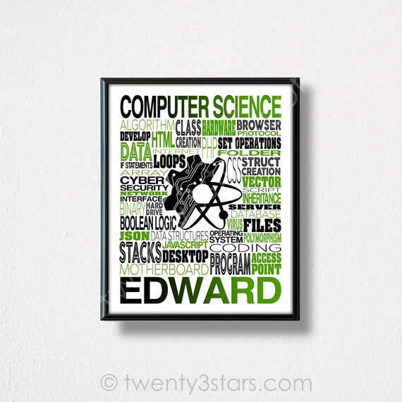 Computer Science Poster S.T.E.M. Teacher Gift Comp Sci Major | Etsy