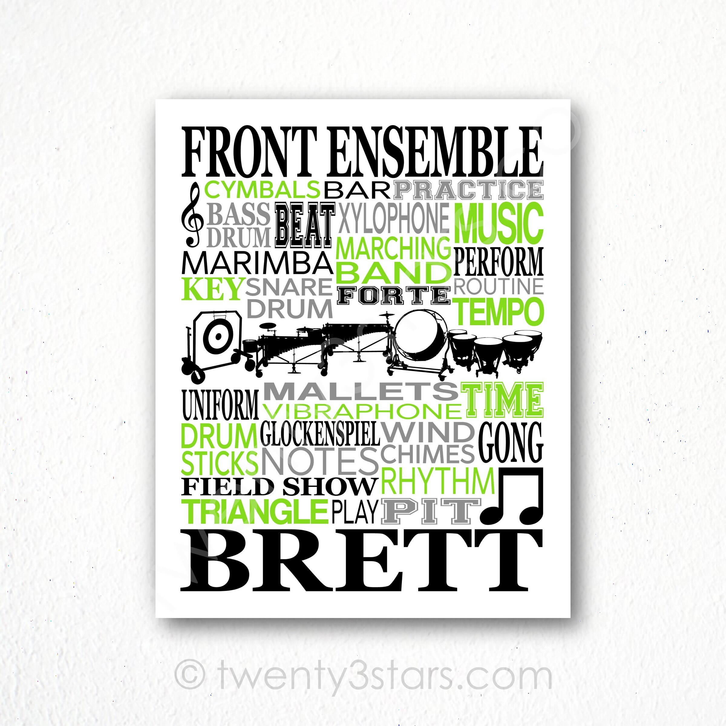 Marching Band Typography Poster: Custom Pit Percussion Art Print - Etsy