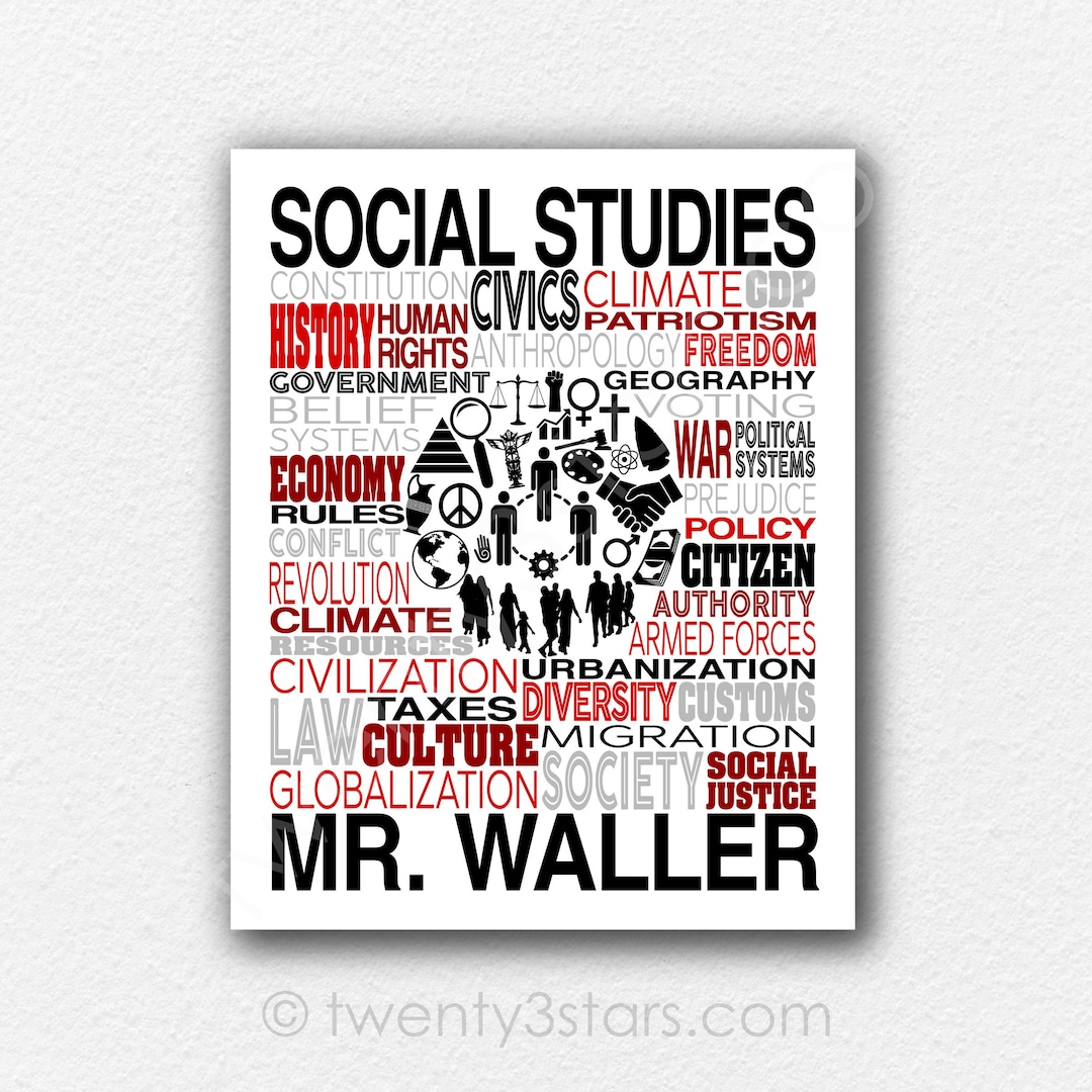Custom Social Studies Poster, Social Studies Teacher Gift, Gift for ...