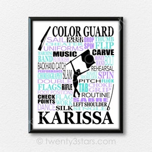 Custom Colorguard Poster, Color Guard Wall Art, Color Guard Team Gift ...