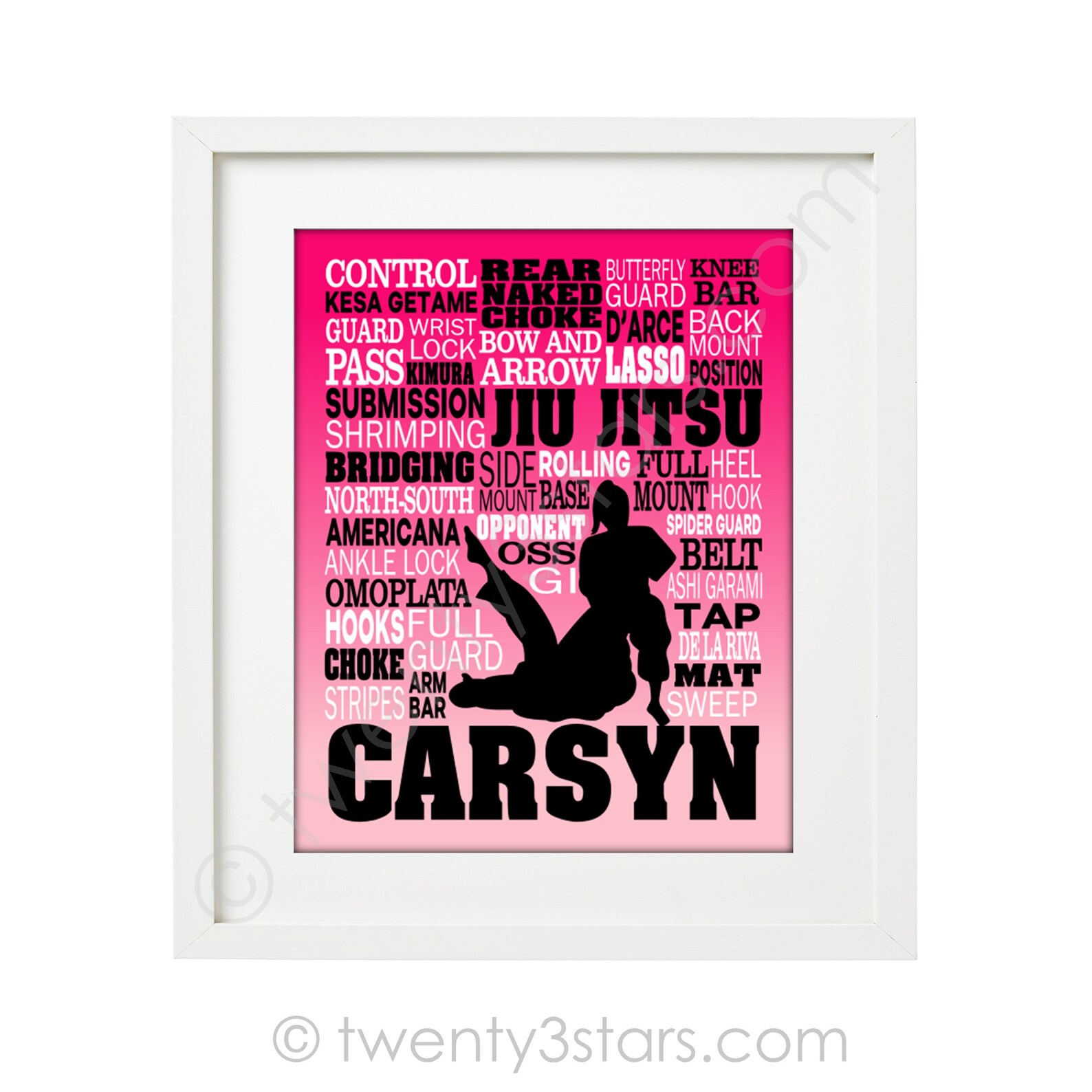 Jiu Jitsu Word Art Jiu Jitsu Gift Gift for Martial Artist | Etsy
