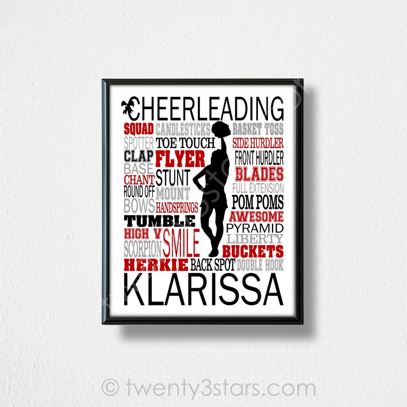 Cheerleading Stunt Team Art Cheer Typography Poster - Etsy
