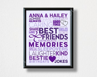 Best Friend Word Art - Etsy