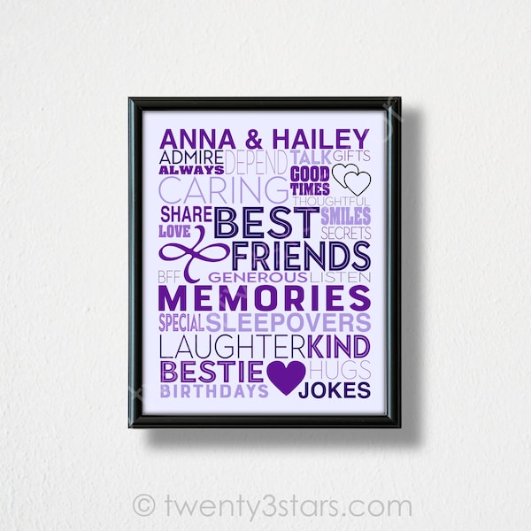 Best Friend Word Art - Etsy