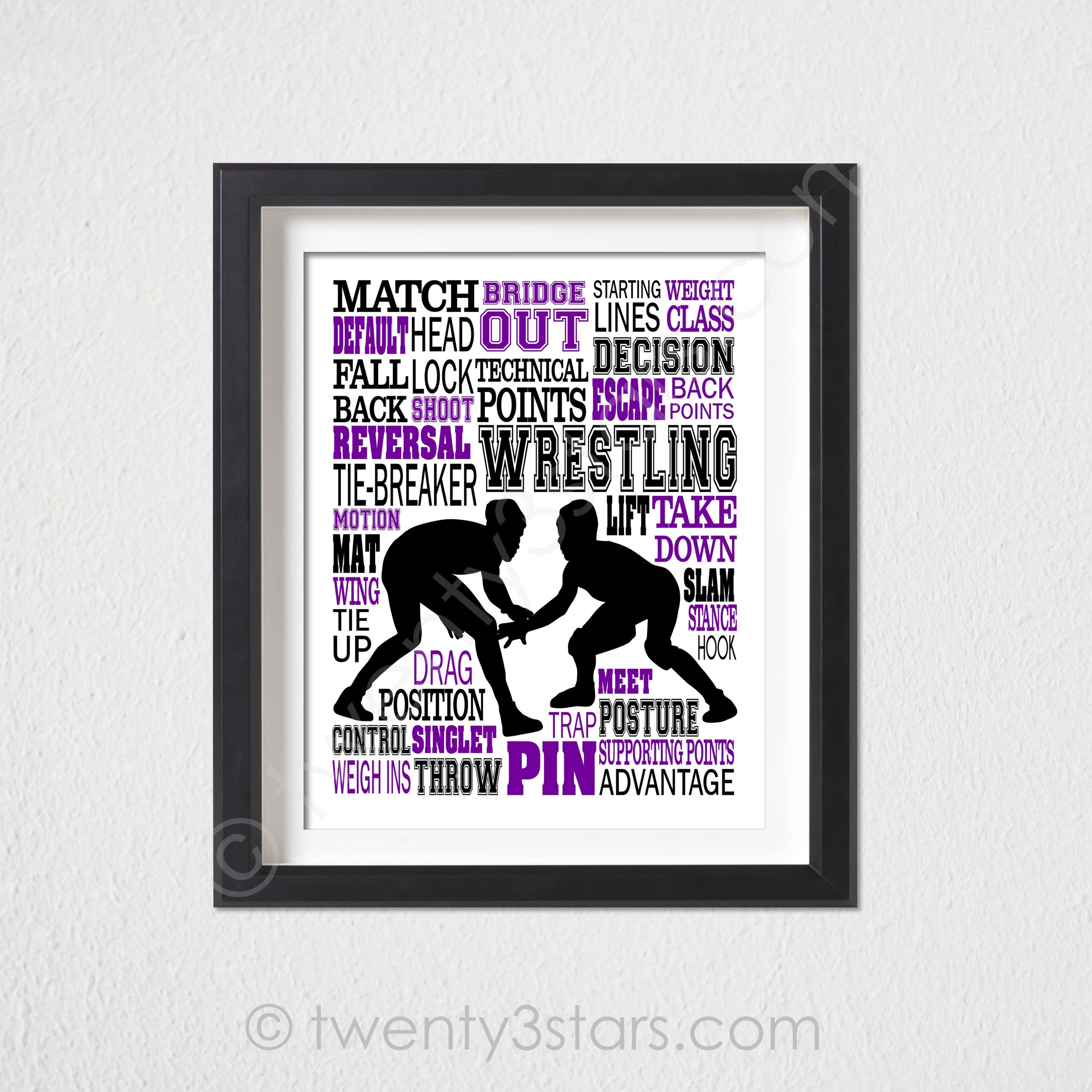 Wrestling Word Art Wrestler Art Print Wrestling Art Custom | Etsy