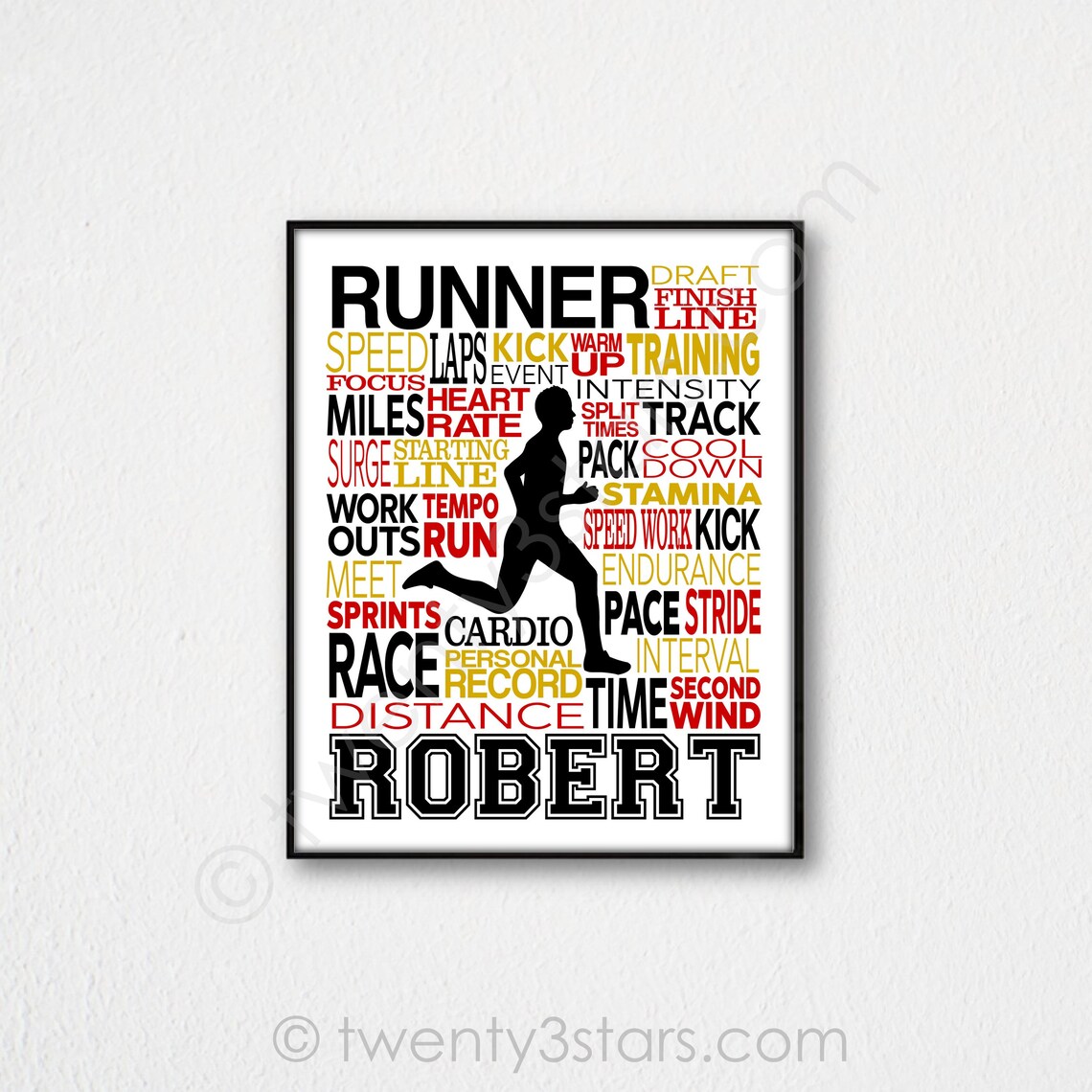 Running Typography Poster Runner's Room Art Gift for - Etsy