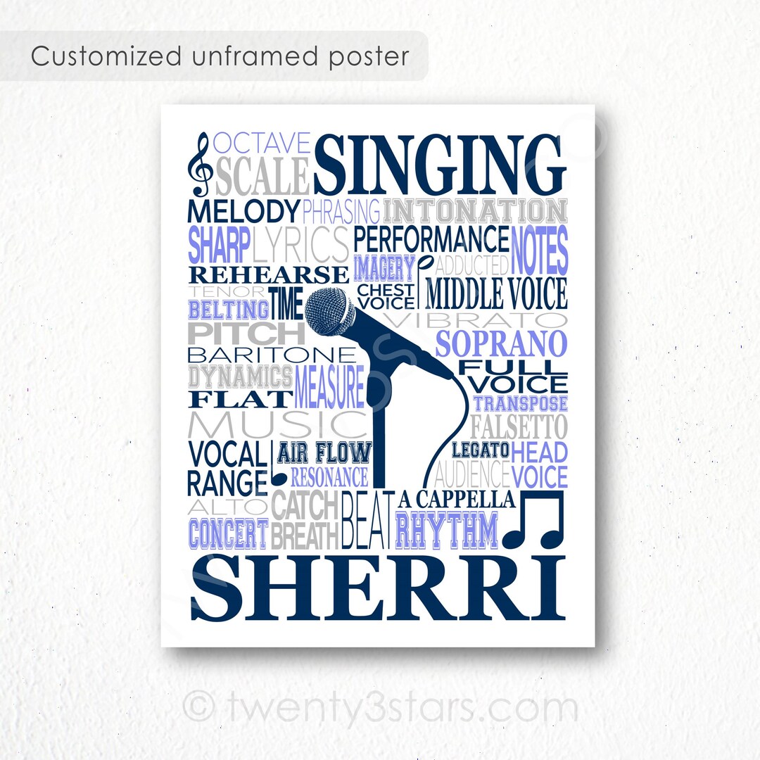Custom Singing Poster, Singing Gift, Singer Art Print, Singer Art Gift ...