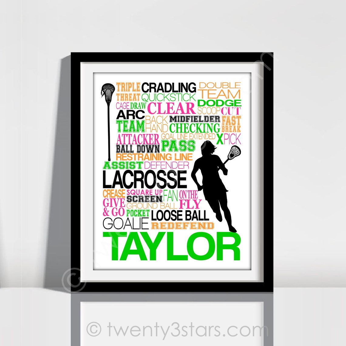 Girls Lacrosse Gift Girl's Lacrosse Poster Lacrosse Team | Etsy