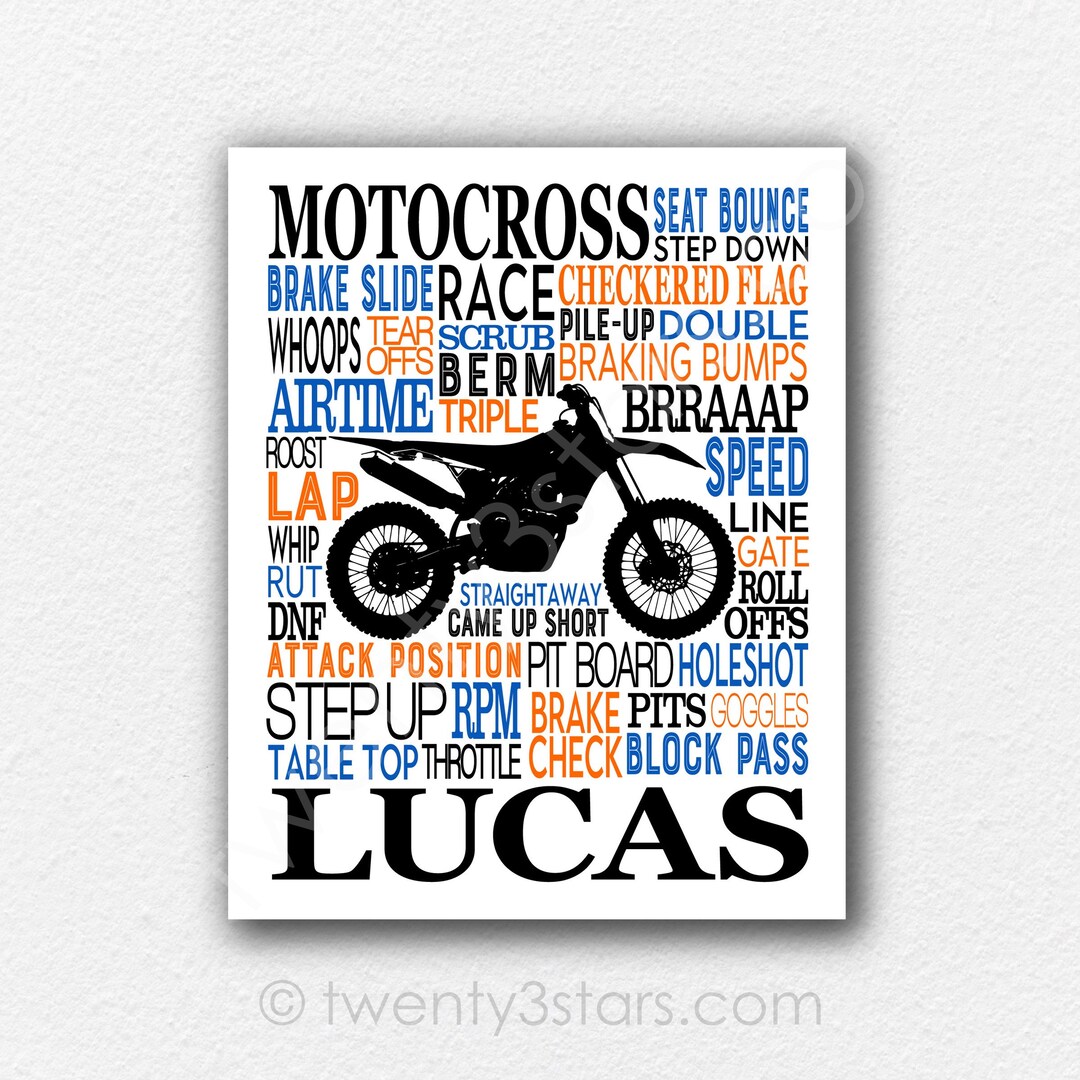 Motocross Word Art, Gift for Motocross Riders, Motocross Gift ...