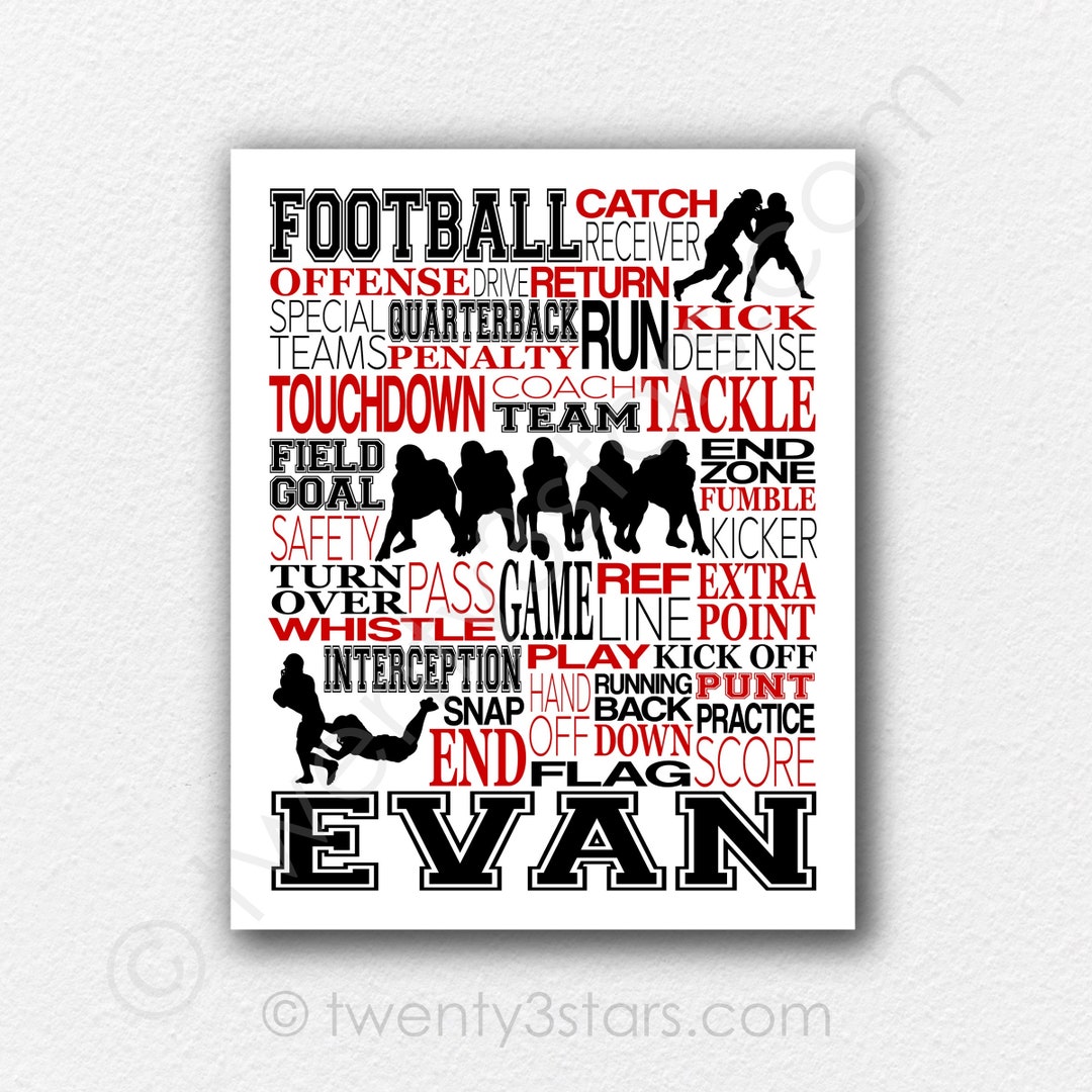 Football Team Word Art, Football Typography Poster, Football Team Gift ...
