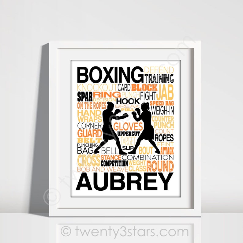 Women's Boxing Poster Boxing Typography Boxer Gift Gift - Etsy