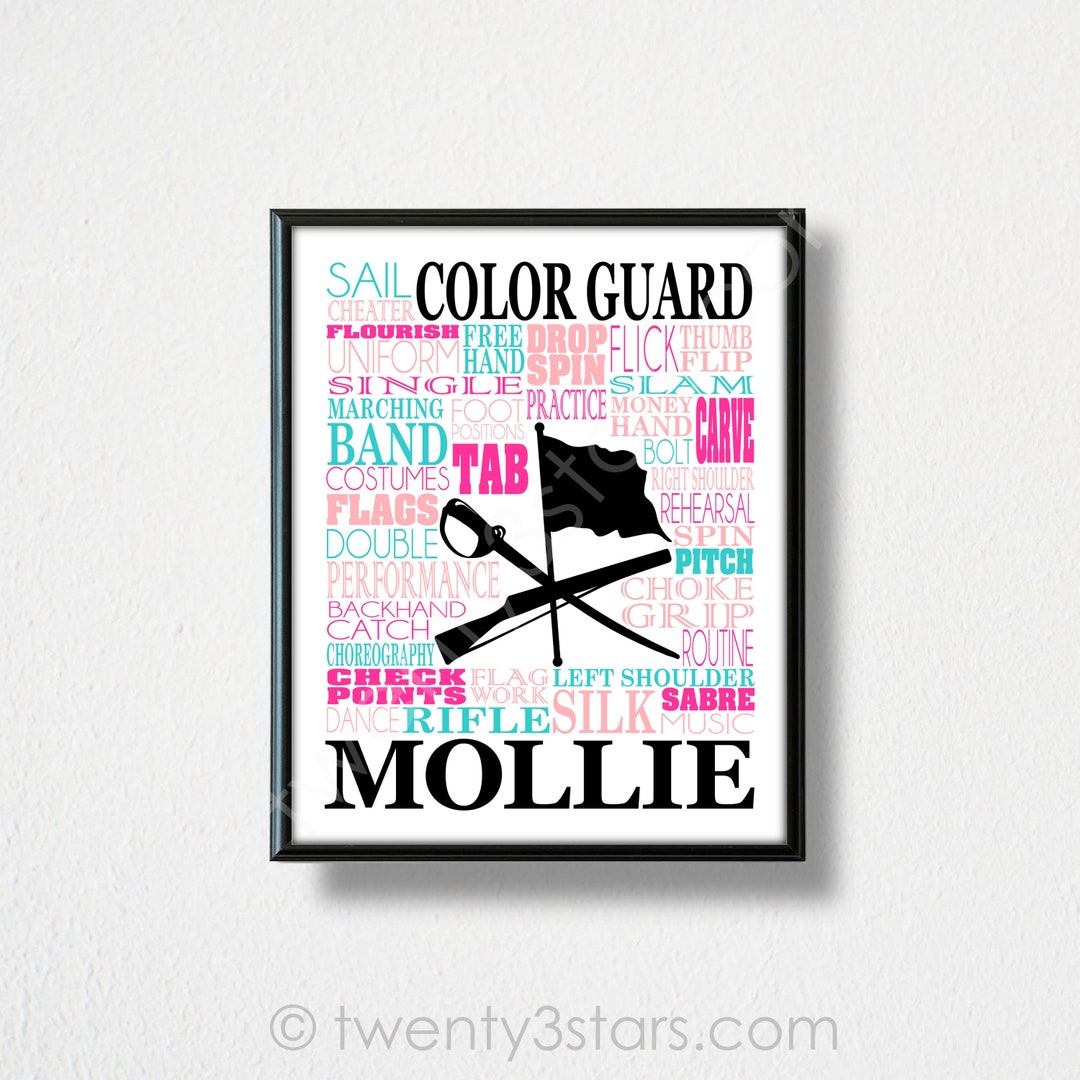 Colorguard Flag Word Art Color Guard Art Color Guard Team - Etsy