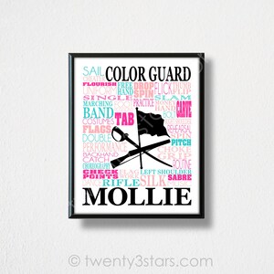 Colorguard Flag Word Art Color Guard Art Color Guard Team - Etsy