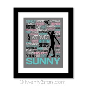 Jazz Dance Typography Poster Personalized Jazz Dancer Art | Etsy