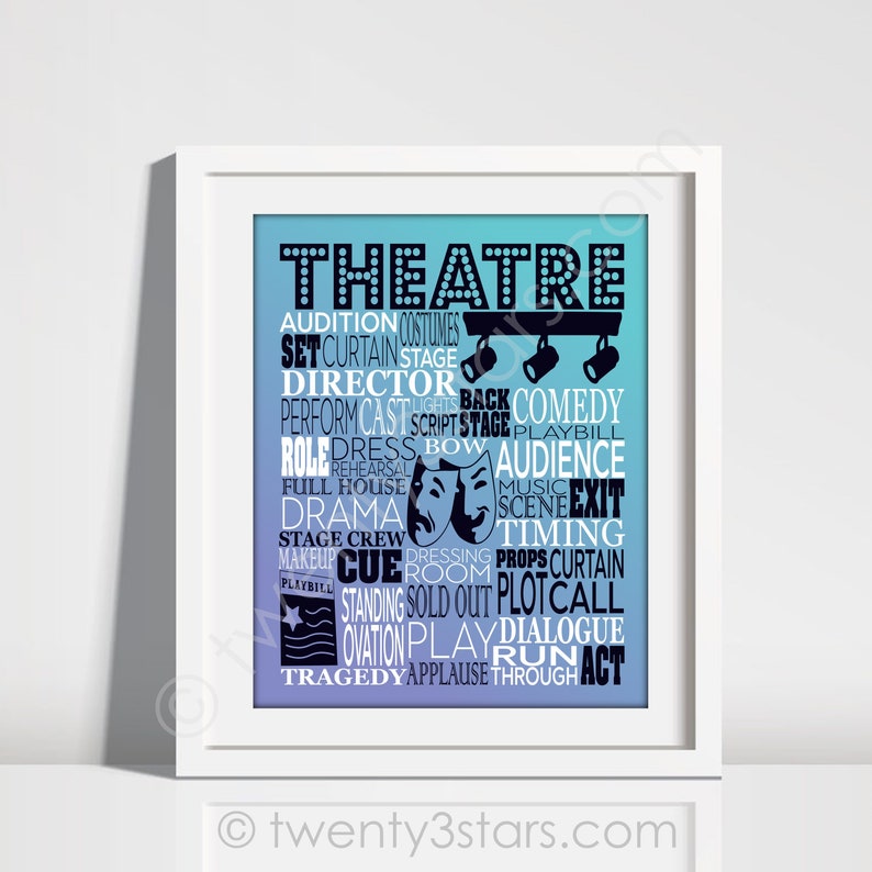 Theatre Stage Crew Poster: Custom Colors, Drama Club Wall Art - Etsy