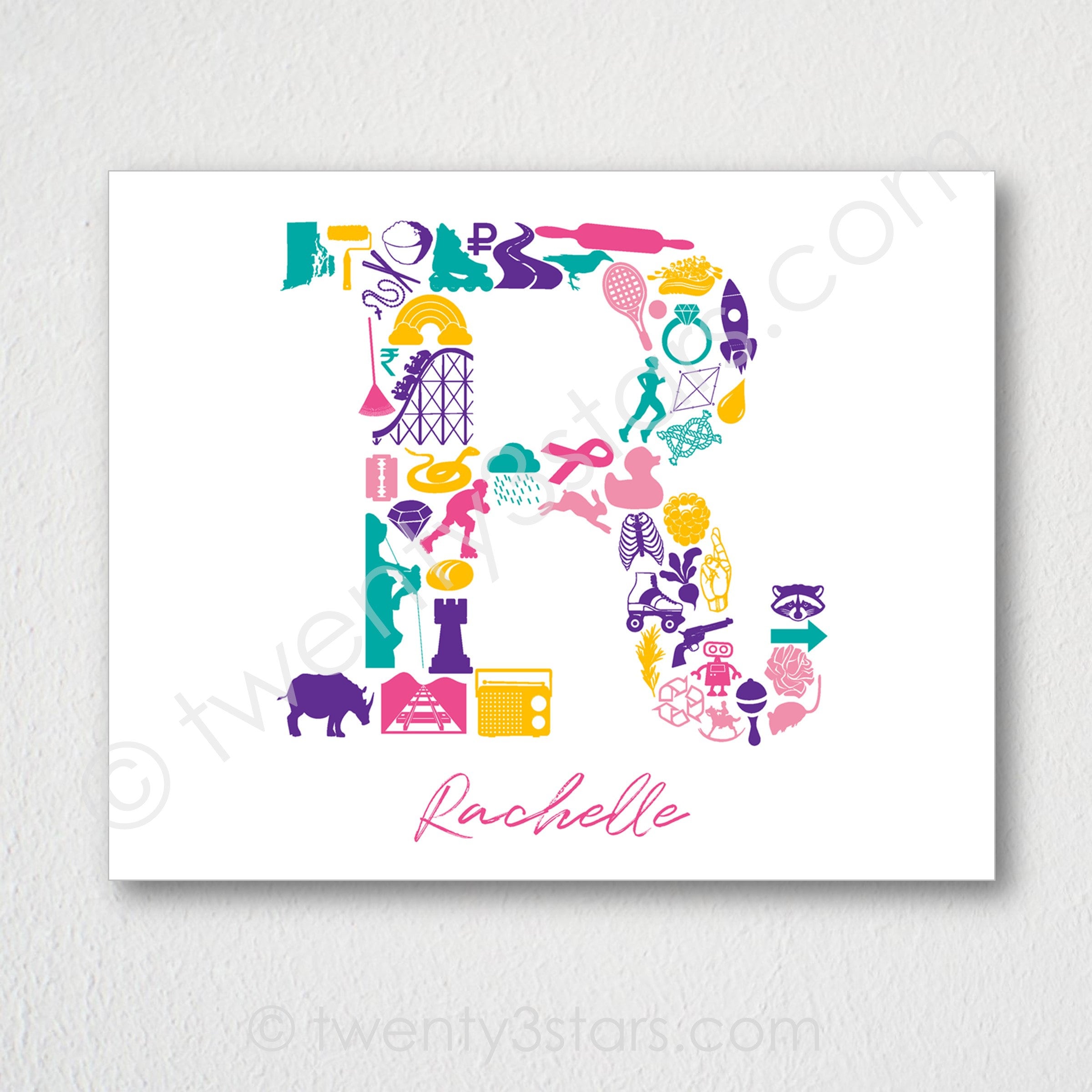 Letter R Poster Letter R is for Art R Nursery Wall Art | Etsy