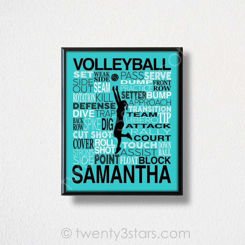 Volleyball Word Art Volleyball Poster Gift Volleyball Team - Etsy