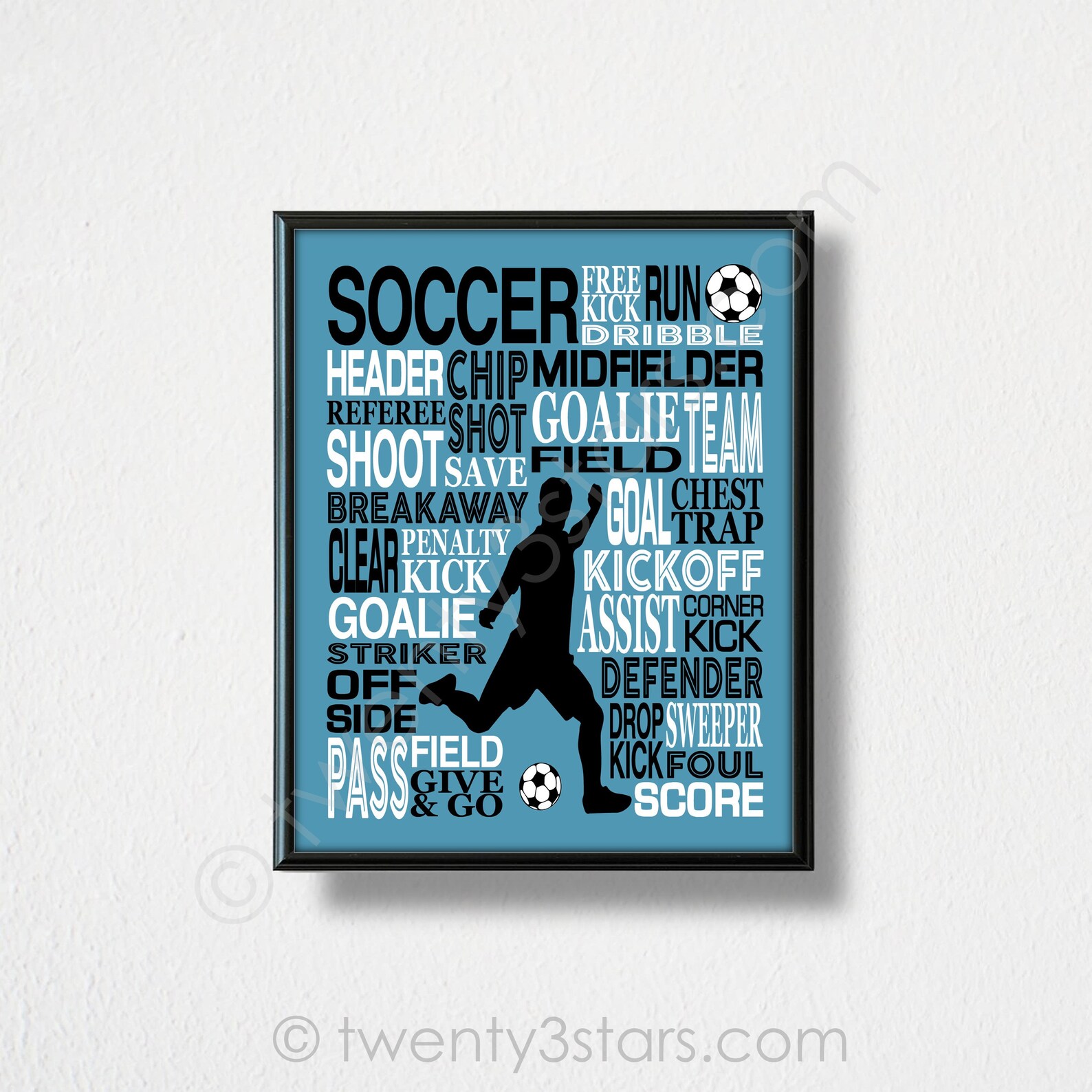 Soccer Poster Art Boys Soccer Typography Gift for Soccer - Etsy