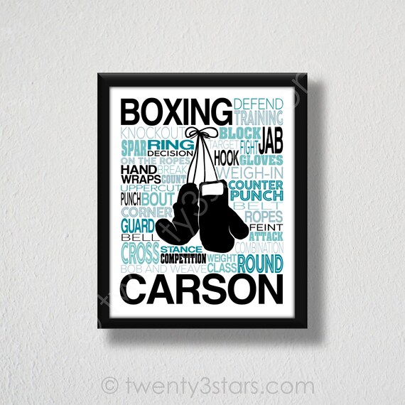 Custom Boxing Poster Boxing Typography Boxer Gift Gift for | Etsy