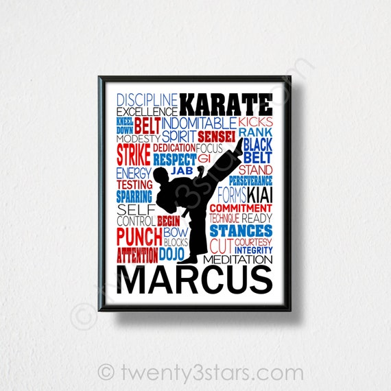 Karate Word Art Karate Gift Karate Coach Gift Gift for - Etsy