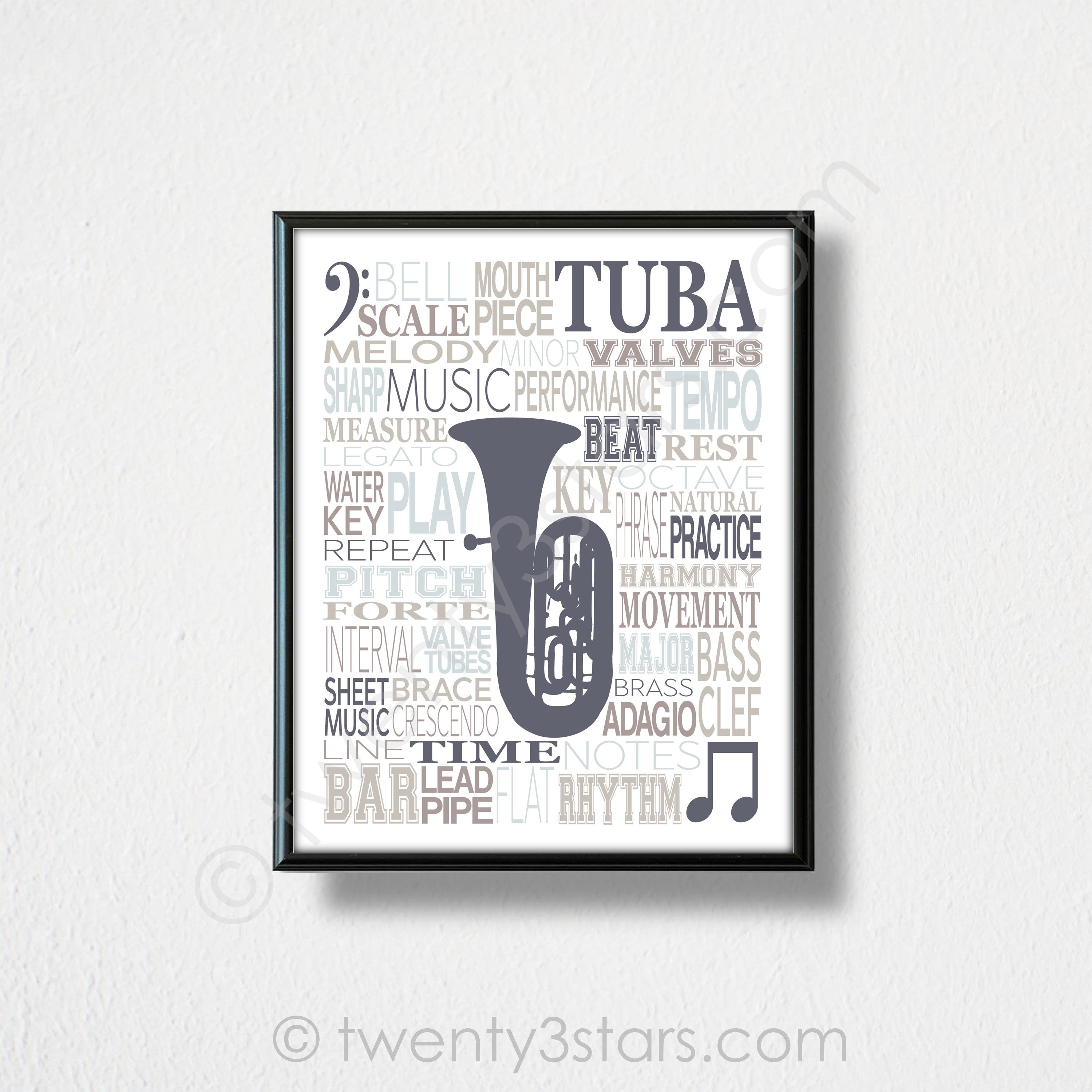 Tuba Typography Poster Custom Tuba Poster Tuba Player Gift - Etsy Australia