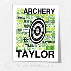 Archery Word Art Poster, Gift for Archer, Archery Art Print, Archery ...