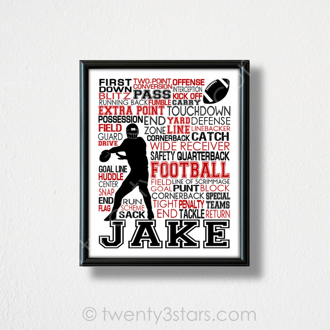 Football Typography Poster Football Art Football Team Print - Etsy
