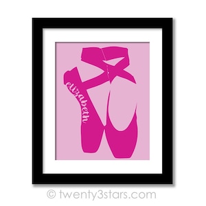 Ballet Slippers Poster, Ballerina Art, Personalized Ballerina Gift ...