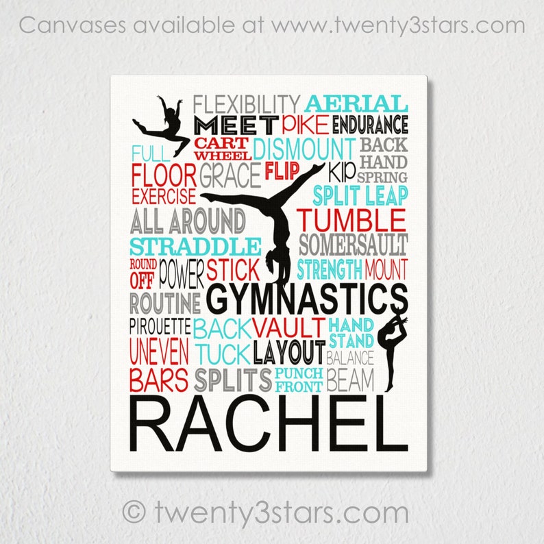 Gymnastics Word Art Poster Gymnastics Gift Gift for - Etsy