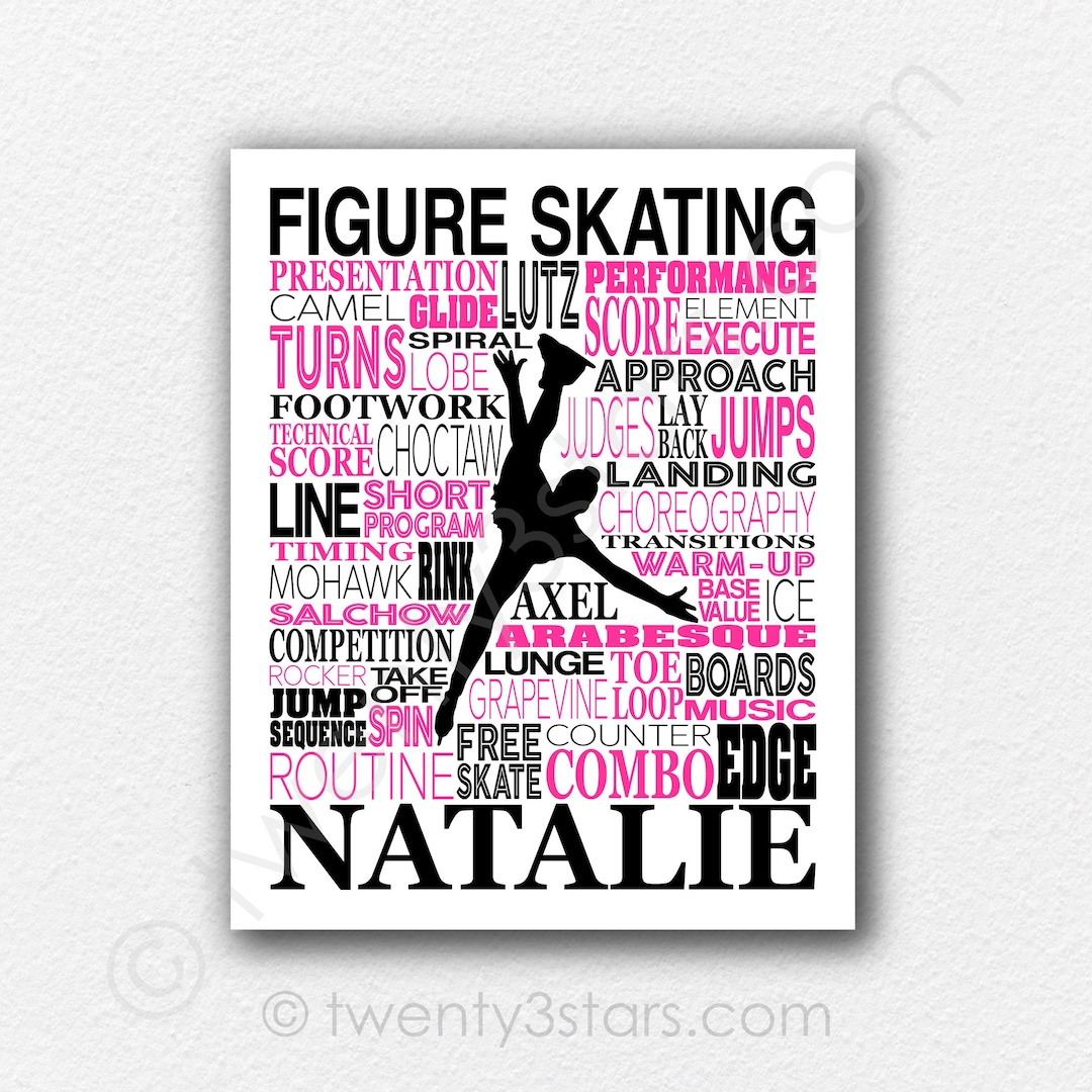Custom Ice Skating Art, Figure Skater Art, Gift for Ice Skater, Figure ...