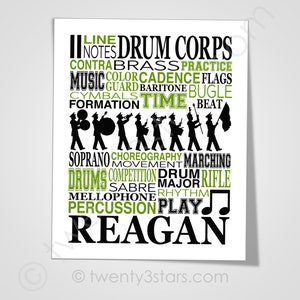 Drum Corps Typography Poster, Drummer Typography, Gift for Drum Line ...