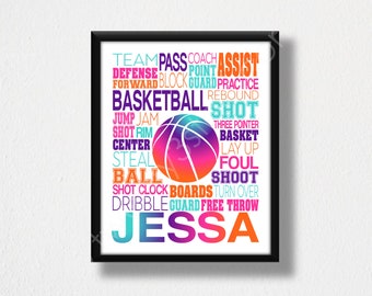 Basketball Word Art | Etsy