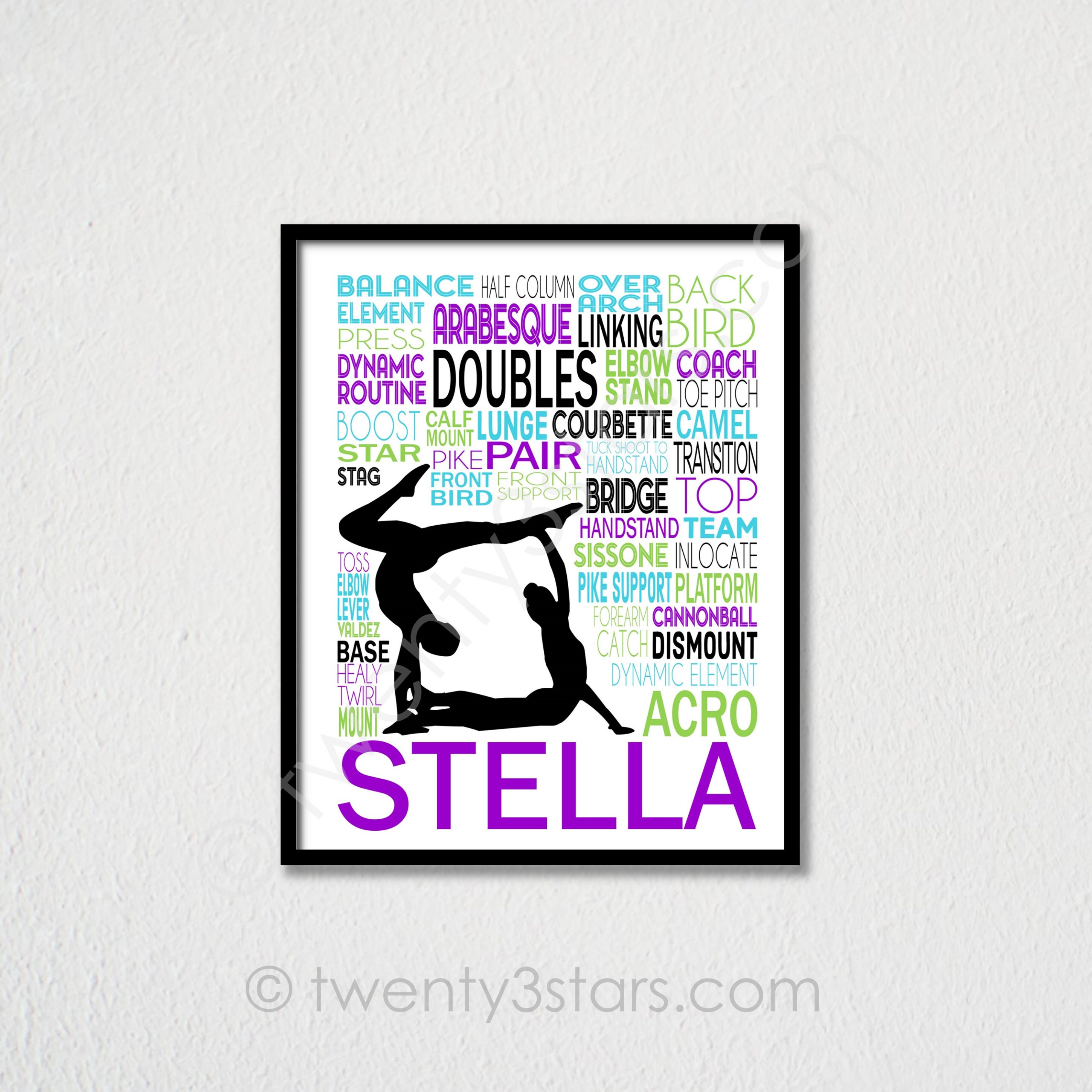 Acro Trio Poster Acro Trio Art Acro Gymnastics Gift Gift - Etsy UK